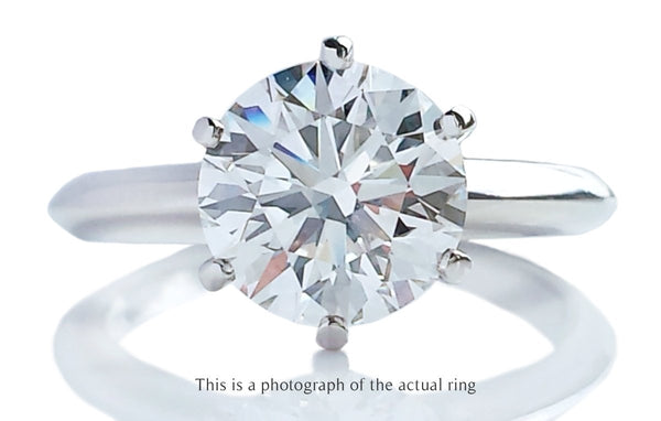 Tiffany & Co 2.19ct E/VVS2 Round Brilliant Diamond Engagement Ring ...