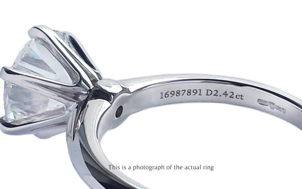 Tiffany & Co 2.42ct F/VS1 Round Brilliant Diamond Engagement Ring ...